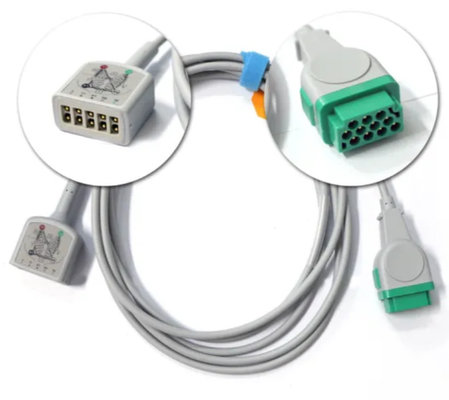 GE One Piece 3-Lead Snap ECG Cable (AHA)