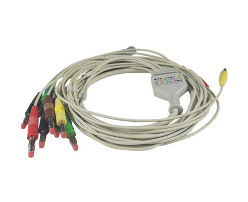 IEC Standard Ecg Ekg Cable Welch Allyn 10 Leads Banana End Copper Conductor Material